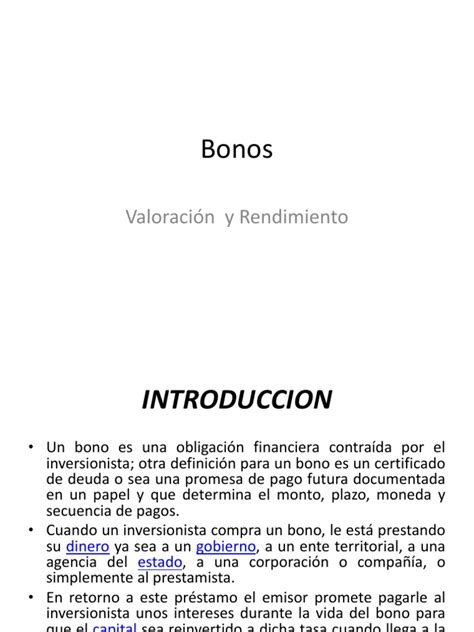 Clase De Valuación De Bonos Pdf