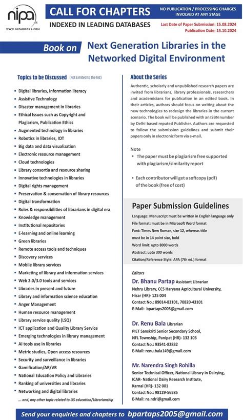 Dr Bhanu Partap On Linkedin Inviting Chapters For A Proposed Edited Book Details Are Given Below