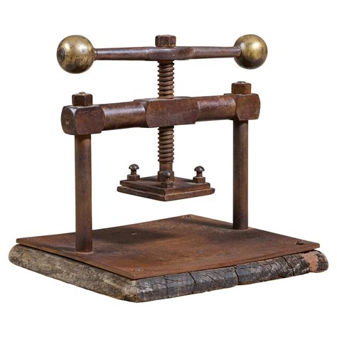 Antique Workshop Book Press Wrought Iron France Circa 1850 For Sale