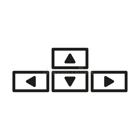 Control Button Icons Directional Arrow Keys Black Minimal Vector Control Button Icons Directional Arrow Keys Black Minimal Vector