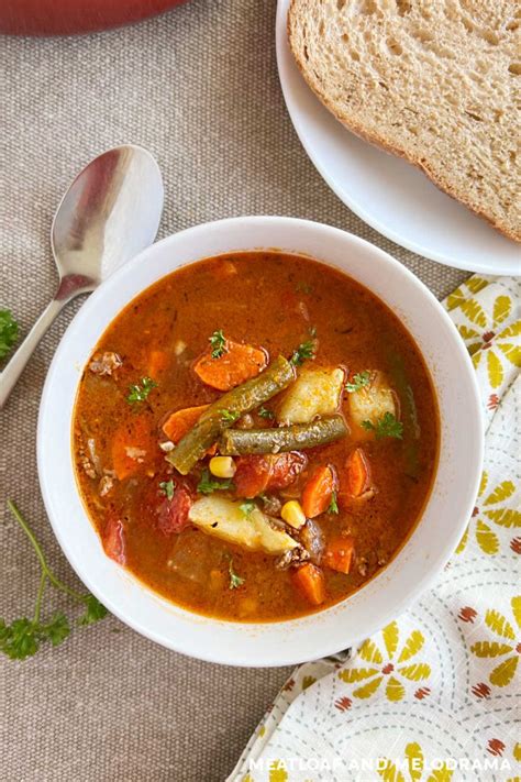 Easy Ground Beef Vegetable Soup Recipe Meatloaf And Melodrama