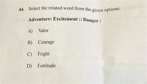 44 Select The Related Word From The Given StudyX