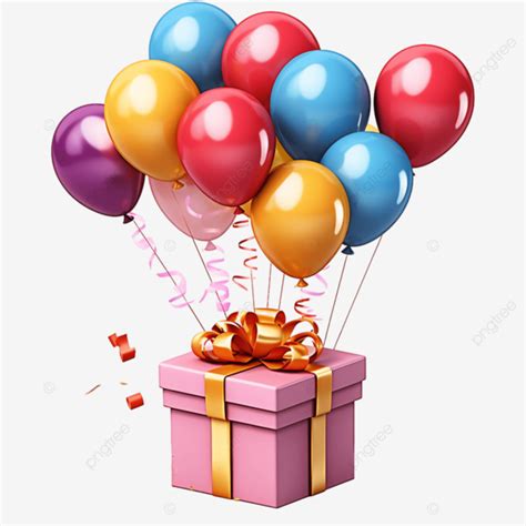 선물 상자가 있는 생일 축하 공 생일 축하해요 생일 활기 넘치는 공 Png 일러스트 및 Psd 이미지 무료 다운로드 Pngtree