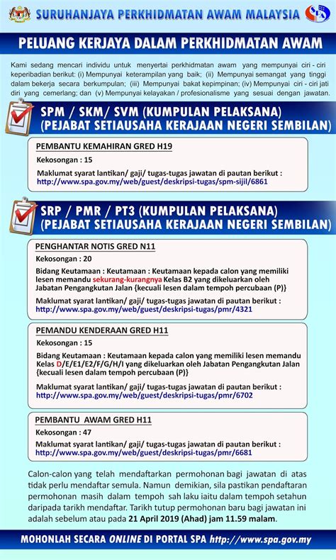 Iklan Jawatan Kosong Suk Negeri Sembilan Kerjaya