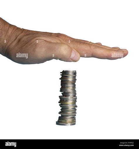 A Hand Over A Hovering Stack Of Coins In The Concept Of Protection