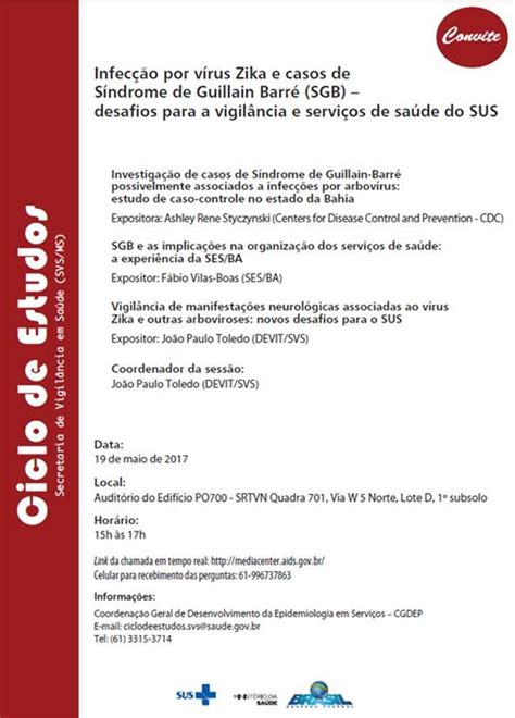 Primeira Sess O Do Ciclo De Estudos Da Svs Tema Infec O Por V Rus