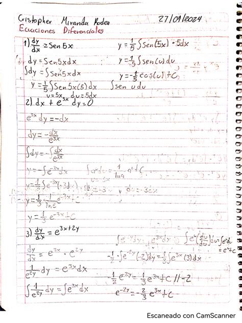 Ejercicios Clase Ecuaciones Variables Separables Pdf