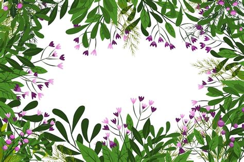 Premium Vector This Is The Place For The Text Leaves Herbs Berries