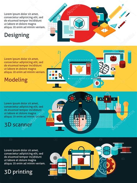 Prototyping And Modeling Horizontal Banners Stock Vector Image By