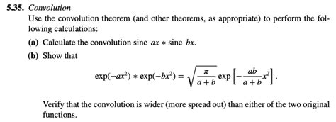 Solved You May Assume A B To Be Positive 535 Convolution Use