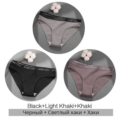 Cheap FINETOO 3Pcs Set Women S Underwear Cotton Panties Sexy Knickers