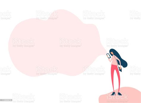 젊은 여자는 스마트폰 소셜 미디어와 함께 사용 하 여 여자 전화 받고 보고 소셜 네트워크에서 좋아한다 벡터 만화 그림 흰색