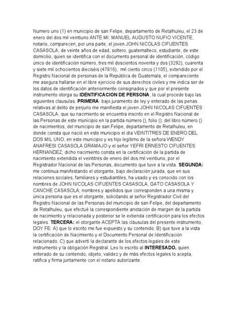 Acta De Identificación De Persona Pdf Justicia Crimen Y Violencia