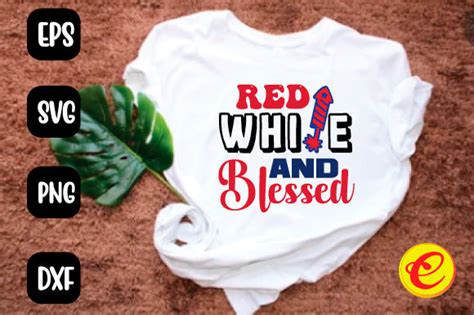 Red White And Blessed Svg Design Graphic By Craftart528 · Creative Fabrica