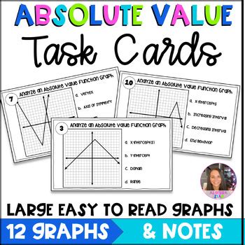Task Cards Analyze Characteristics Of Absolute Value Function Graphs