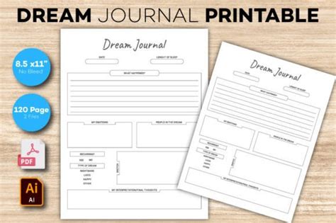 Dream Journal Printable Dream Tracker Graphic By Rakibs · Creative
