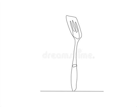 Continuous Line Drawing Of Spatula One Line Of Spatula Kitchen Tool