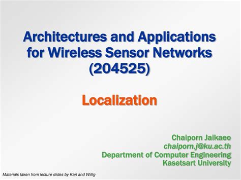 Ppt Architectures And Applications For Wireless Sensor Networks 204525 Localization