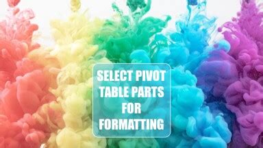 Select Pivot Table Parts For Formatting Excel Tips Mrexcel Publishing