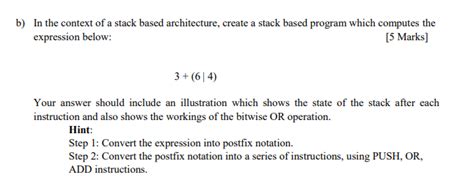 Solved B In The Context Of A Stack Based Architecture