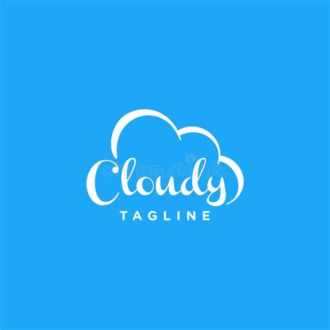 White Wordmark From The Word Cloudy Logo Design Stock Vector