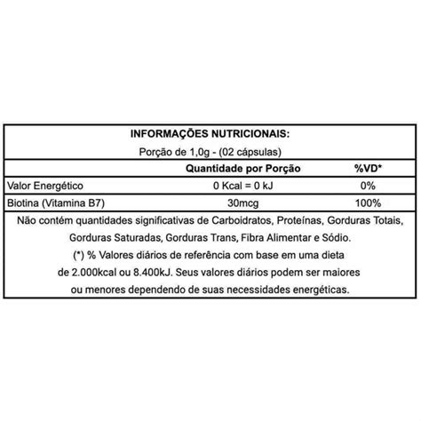 Biotina 60 Cápsulas 500mg Rei Terra