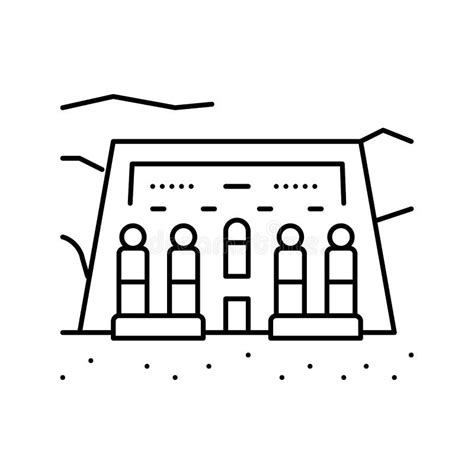 古埃及abu Simbel线图矢量图插图 库存例证 插画 包括有 的百威 埃及 象形文字 例证 253390753