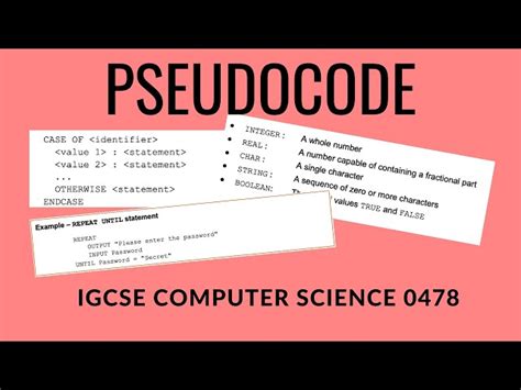 Mastering Pseudocode For Igcse Computer Science A Comprehensive Guide Galaxyai Galaxyai