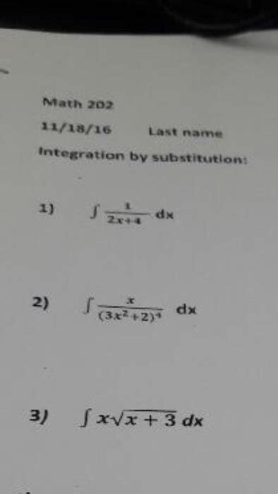 solved integration by substitution integral 1 2x 4 dx