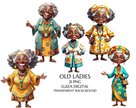 Funny Old Lady Clipart Old Lady Clipart Watercolor Quirky Black Old