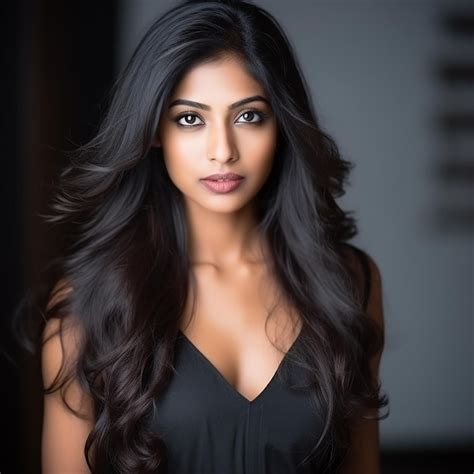 Radiant Elegance Portrait Of A Beautiful Sri Lankan Girl Premium Ai