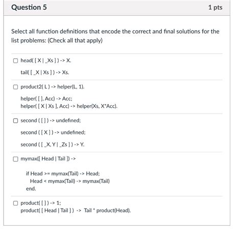 Solved Select All Function Definitions That Encode The Chegg