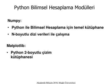Ppt Python Ile Bilimsel Hesaplama Powerpoint Presentation Free