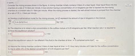 Solved Consider The Mixing Process Shown In The Figure A
