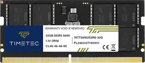 Timetec 32gb Ddr5 5600mhz Pc5 44800 Unbuffered Non Ecc 1 1v Cl40 2rx8