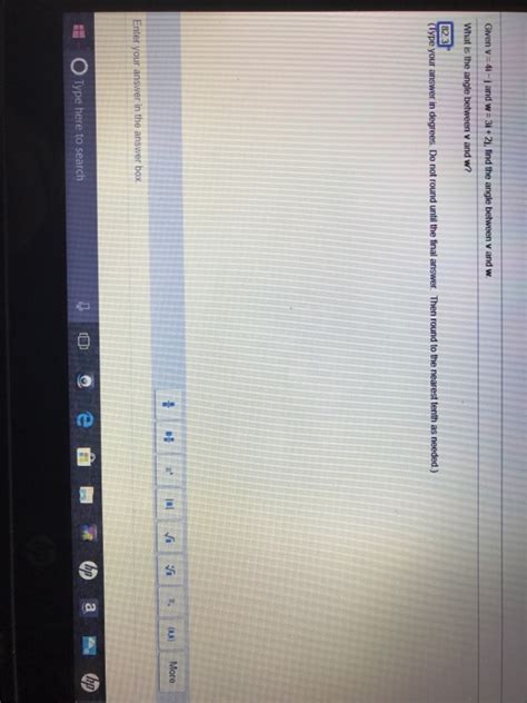 Solved Given V Jand W I L Find The Angle Between V Chegg Com