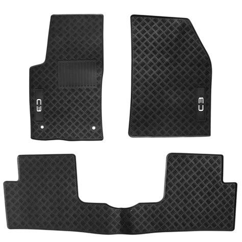 Juego De Alfombras Spaco Látex Citroën C3 2021 2022 Negro ProtecCar