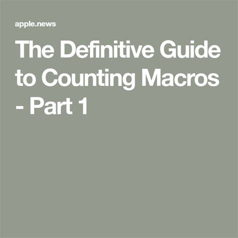 The Definitive Guide To Counting Macros Part 1 BroBible Counting