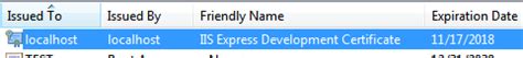 Https How Do I Restore A Missing IIS Express SSL Certificate Stack Overflow