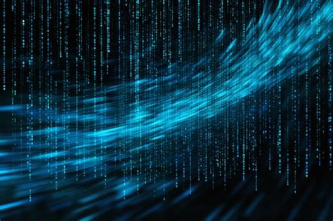 Matrix Style Binary Code Digital Background With Falling Numbers