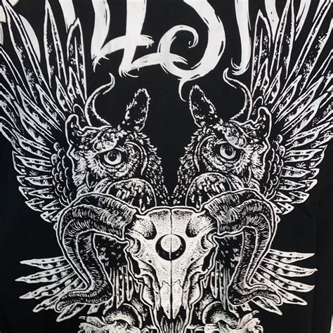 Killstar Logo Ram Skull Owls Goth V Neck Shirt Depop