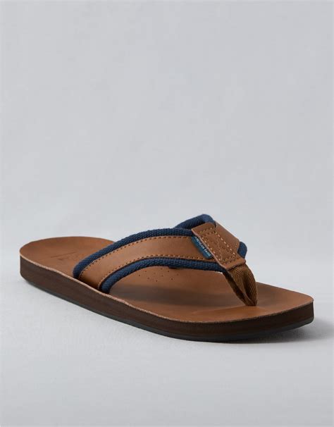 Ae Mens Leather Flip Flop