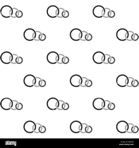Simple Interlocking Overlapping Circles Pattern On White Seamless