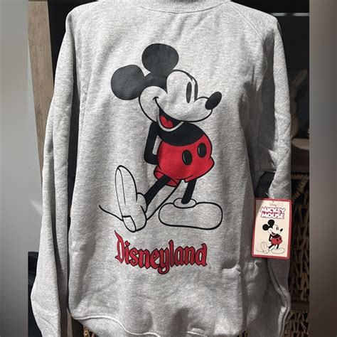 Disney Sweaters Disneyland Parks Gray And Red Mickey Mouse Sweater