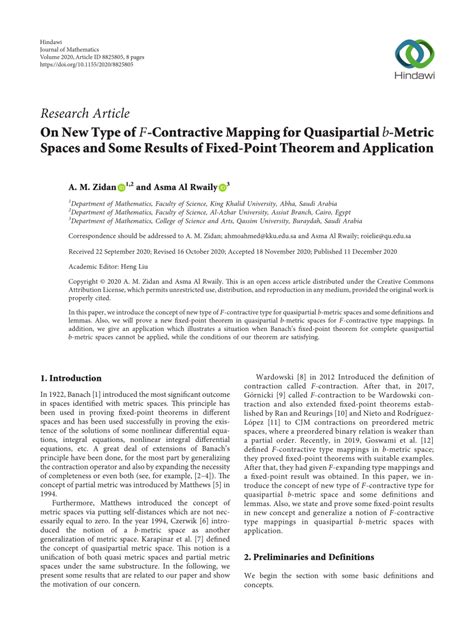 Pdf On New Type Of F Contractive Mapping For Quasipartial B Metric