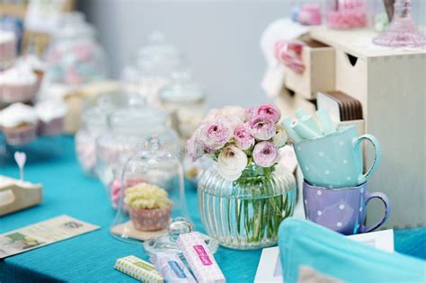 Fancy Table Set Stock Image Image Of Silver Candy Baked 23492269