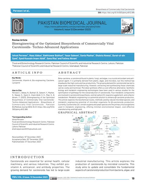 PDF Bioengineering Of The Optimized Biosynthesis Of Commercially Vital Carotenoids Techno