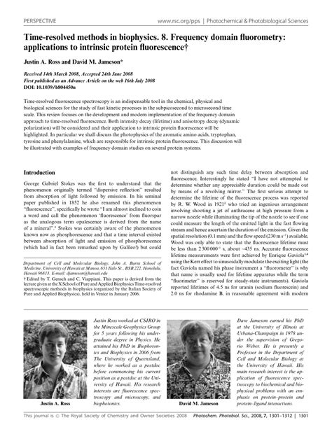 Pdf Time Resolved Methods In Biophysics 8 Frequency Domain
