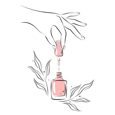 Lindas Mãos Femininas Bem Cuidadas Segura Pincel De Unha Esmalte