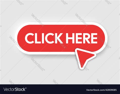Click Here Icon In Flat Style Pointer Clicking Vector Image